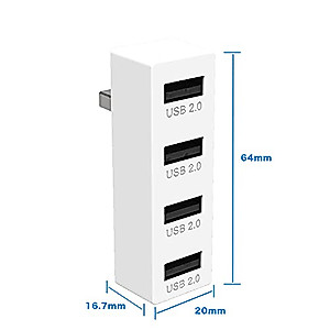 4 Ports USB Hub 2.0 for Xbox Series S, High Speed USB Hub Splitter Expansion Adapter Compatible with Xbox Series S Console