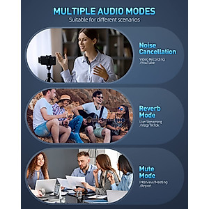 PQRQP Wireless Microphone for iPhone iPad, Mini Microphone, Wireless Lavalier Microphone, Wireless Microphones, Plug-Play Microphone for iPhone Video Recording, Live Stream, YouTube, TikTok