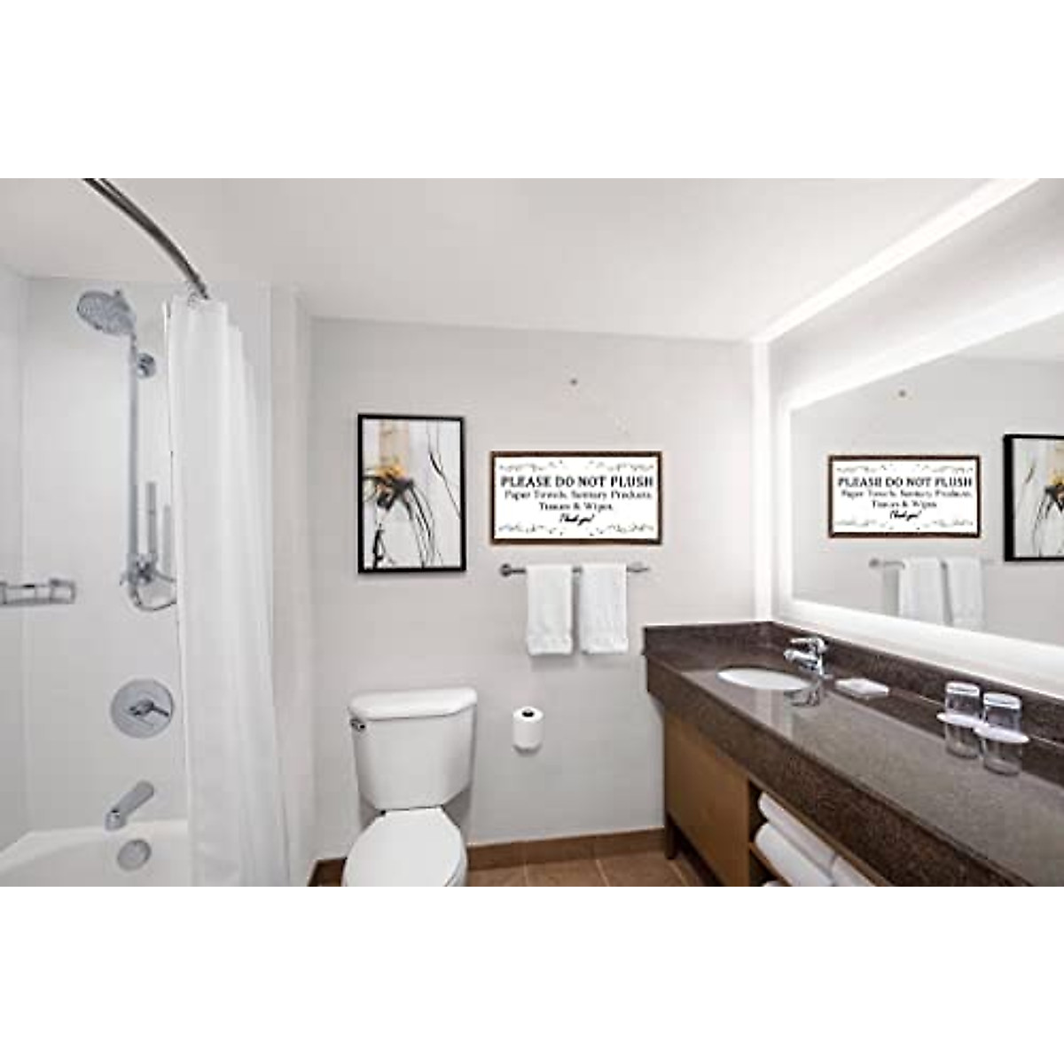 Warning Sign- Please Do Not Flush Paper Towels, Sanitary Products, Tissues & Wipes Vintage Style Sign/Plaque 5 X 10 inch (US-G031)