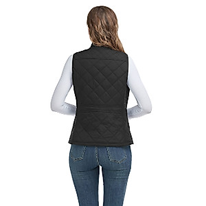 LONGKING 2025 Upgraded, Women's Outwear Vest With One Inner Pocket - Stand Collar Lightweight Zip Quilted Vest for Women