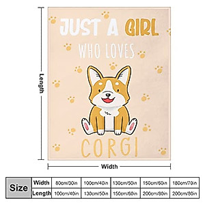Corgi Blanket Gifts, 40"x50" Soft Fleece Corgi Throw Blanket for Corgi Lovers, Lightweight, Soft, Cozy, Warm Corgi Theme Gifts for Bed Couch