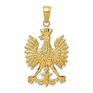 The Black Bow 14k Yellow Gold Polish Eagle Pendant