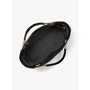 Michael Kors Women's Jet Set Travel Large Chain Shoulder Bag (Large, Black/Gold)