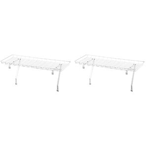 Household Essentials 05100 Rear Display Over-The-Washer Storage Shelf | Organize and Store Laundry Room Supplies | White (Pack of 2)