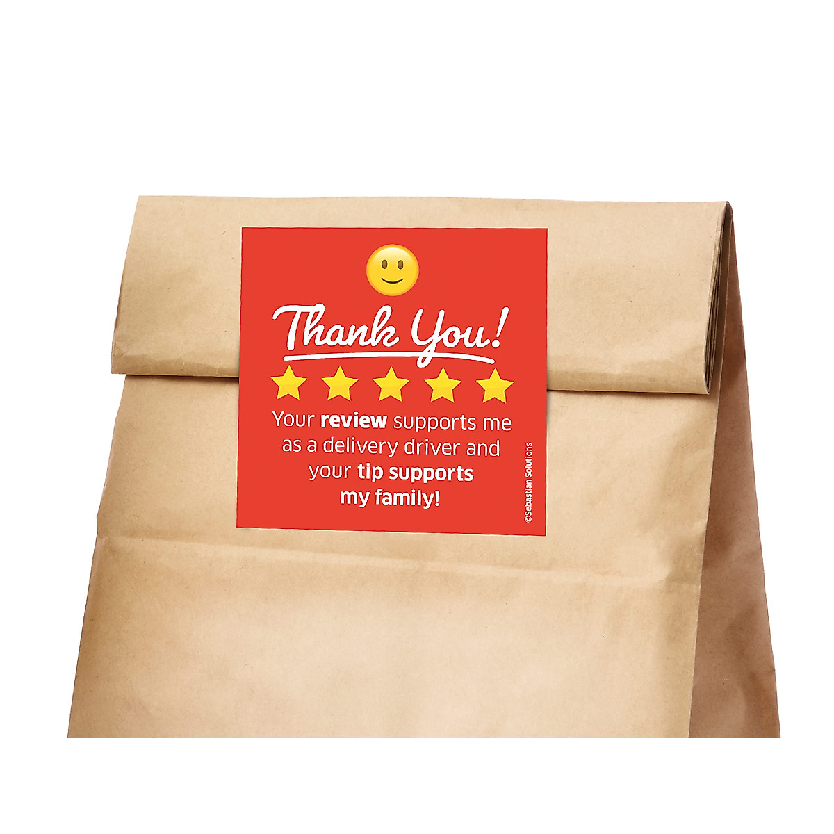 Delivery Driver Bag Seal Stickers – Get 5 Star Reviews and Bigger Tips – Local Delivery, Restaurant Delivery Accessories, Food Driver Accessories, On-Demand Delivery, Grocery Delivery (50)