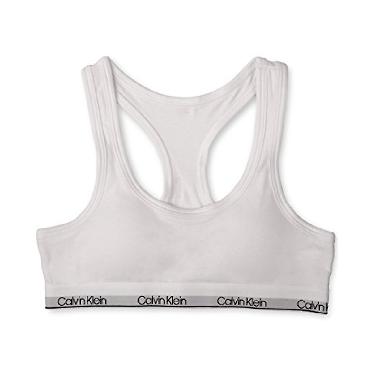 Calvin Klein Girls' Big Modern Cotton Molded Bralette, Classic White, X-Large