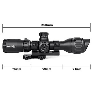Sniper MT 3-12x33 MAOL Scope with Red, Green, Blue Illuminated Mil-Dot Reticle for Ruger 10/22