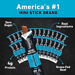 Original Mini Jerky Beef Sticks by Country Archer, 100% Grass-Fed, Gluten Free, High Protein Snacks, .5 Ounce, 28 Count