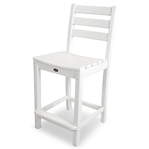 Trex Outdoor Furniture Monterey Bay Counter Side Chair, Classic White