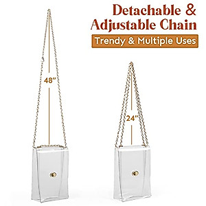 Lorbro Clear Crossbody Bag Stadium Approved, Clear Cell Phone Purse for Women, Transparent Small Shoulder Bag with Adjustable Straps for Concerts, Sporting Event