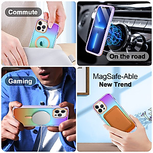 Rancase MagSafe-Compatible iPhone 12 Pro Max Case with Screen Protector, Shockproof Full Body Cover for Women & Girls, 6.7", Purple