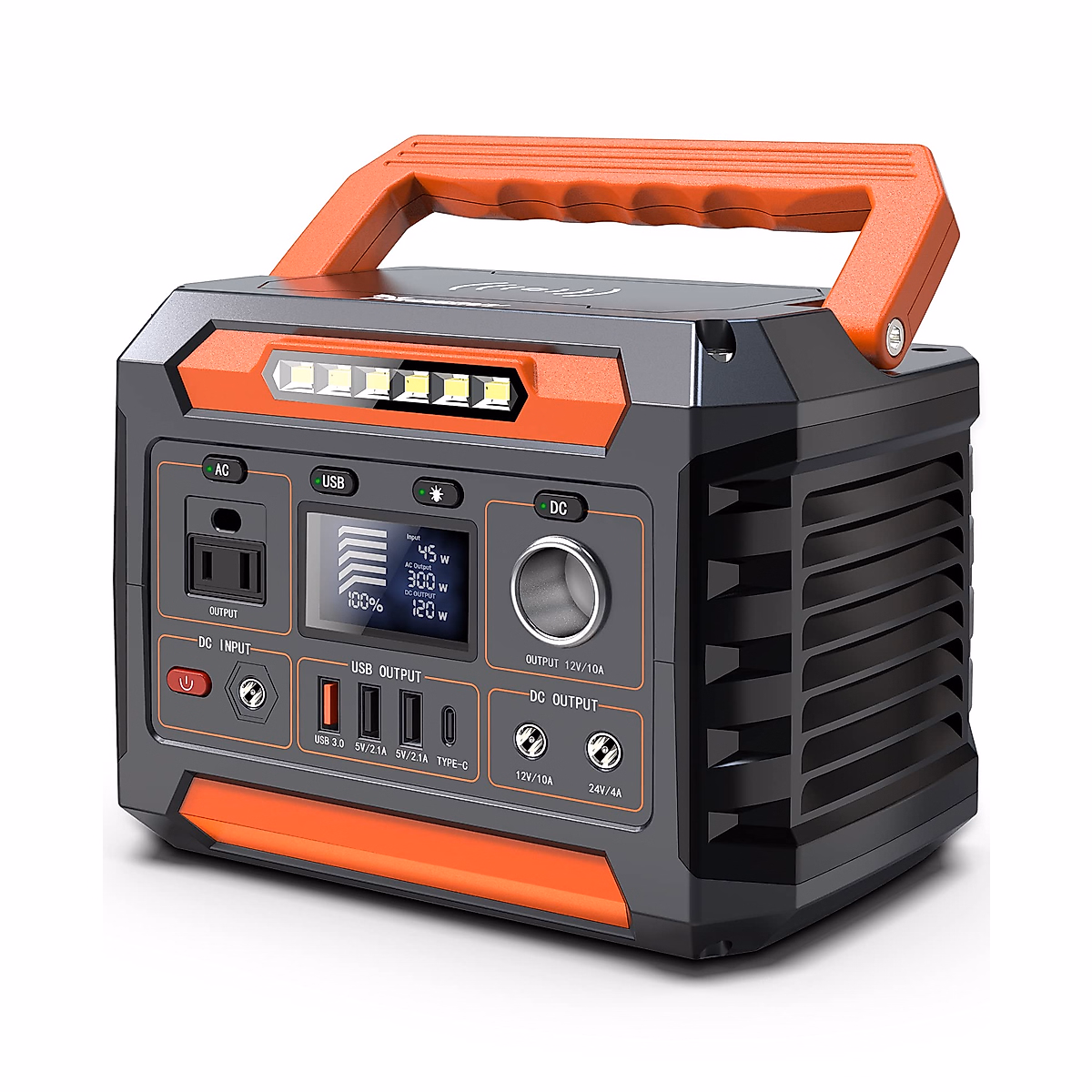 PROGENY 300W Portable Power Station, 299Wh/80818mAh Solar Generator, Regulated DC Output Backup Battery with Pass-Through Charging AC Outlet, Pure Sine Wave, LED Light Power Station for CPAP Camping