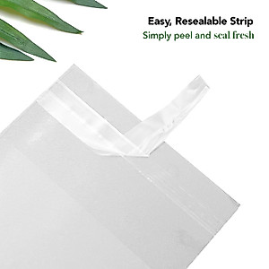 Seal Fresh Cellophane Bags – 5" x 7" (200 Count) – Clear Plastic Resealable Self Sealing Cellophane Bag – Cellophane Treat Bags, Cookie Bags for Packaging, Candy Bags, Cello Bags, Pastry Bags