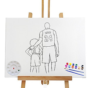 Pre Drawn Canvas Kobe Tribute Paint Kit | Adult & Teen Sip and Paint Party Favor | DIY Birthday Paint Kit ((S 8x10 CANVAS ONLY))