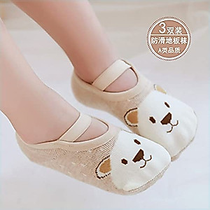 QandSweat Baby Toddler Non-skid Socks Little Girls Cute Cartoon Floor Socks 9-36 Months (Cartoon 8 Pairs)