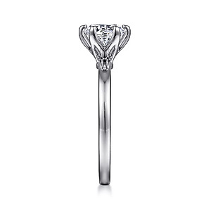 1 CT Round Moissanite Engagement Ring 14K White Gold & 925 Sterling Silver Solitaire Ring Wedding Rig Women's Ring Gift (White Gold, 6)