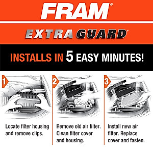 FRAM Extra Guard CA11050 Replacement Engine Air Filter for Select Chrysler, Dodge, Ram and Volkswagen (3.6L) Models, Provides Up to 12 Months or 12,000 Miles Filter Protection