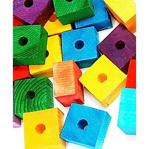 Parrot toys Wooden Colored Large 24 Blocks Bird Parts Amazon Cockatoo Macaw