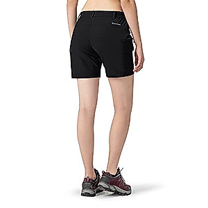 NAVISKIN Women's Hiking Cargo Shorts UPF 50+ Outdoor Shorts Quick Dry Water Repellent Camping Golf Shorts Black Size XL