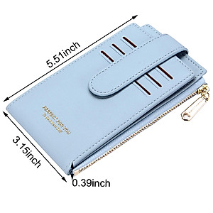 Badiya RFID Card Holder Wallet for Women Slim Wallets Bifold Multi Card Case Zipper Coin Purse