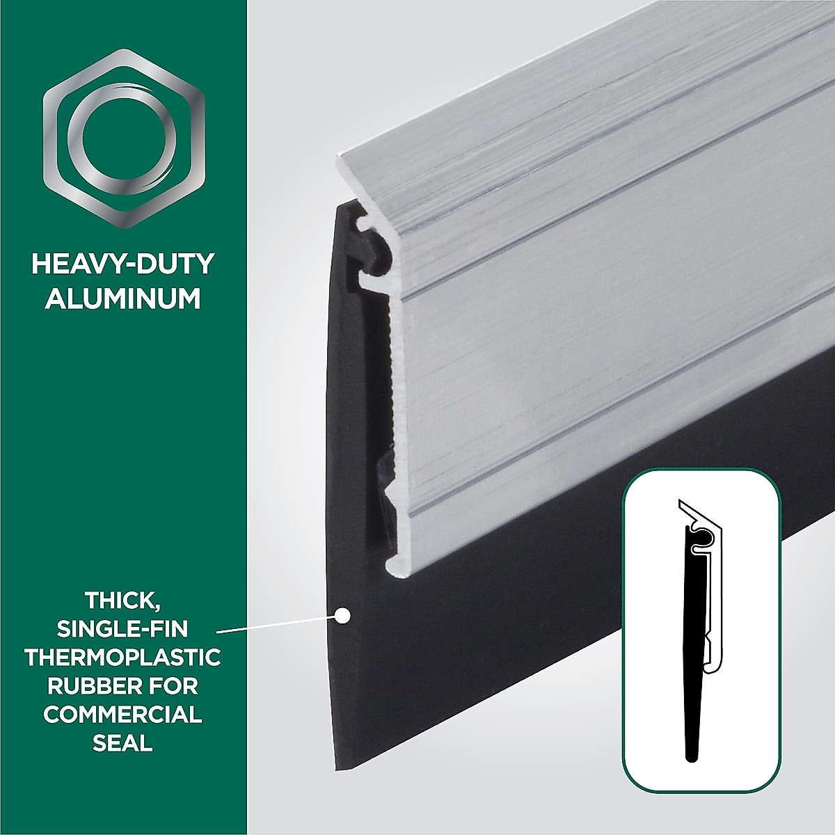 M-D Building Products 68247 1-1/4-Inch EPDM 36-Inch DB006 Commercial Grade Door Sweep, Mill, Silver