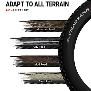 Himiway 26" Mountain Bike Tires 26×4 Replacement Bike Tire Compatible with Most 26 x 4.0 Road Mountain MTB Hybrid Electric Bike Bicycle Tires and Tubes, Black 1 Pack