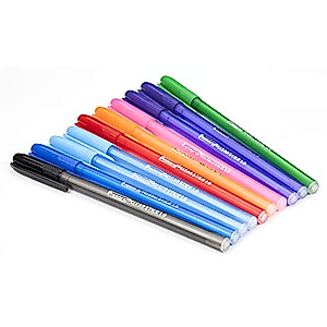 Promarx Fashion Stick Ballpoint Pens, 1.0 mm, Assorted Colored Ink, 10-Count