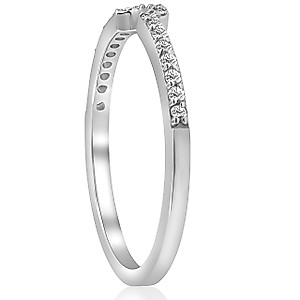 P3 POMPEII3 1/6cttw Diamond Curved Wedding Ring Guard Engagement Enhancer Band 14k Gold - Size 8