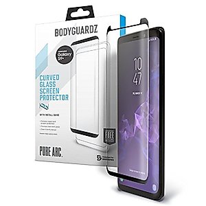BodyGuardz - Pure Arc Glass Screen Protector for Galaxy S9+, Ultra-thin Tempered Glass Screen Protection for Samsung Galaxy S9+