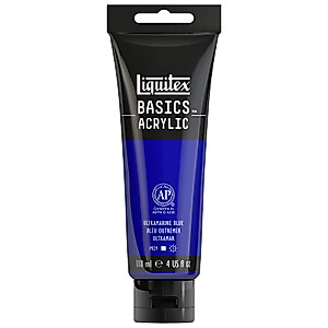 Liquitex BASICS Acrylic Paint, 118ml (4-oz) Tube, Ultramarine Blue