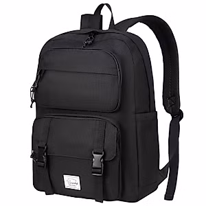 VASCHY Backpack for Men, Unisex Large Fashion Schoolbag Book bag Rucksack for High School/College/Work/Travel/Commuter Black