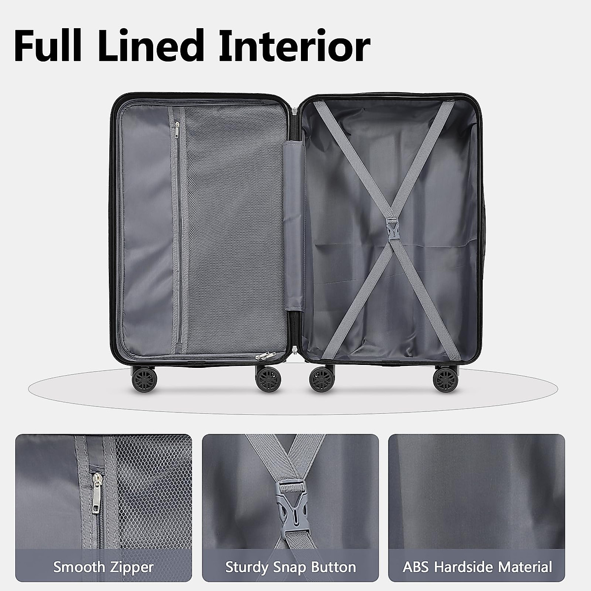 Strenforce Luggage Sets 20/24/28 inch Lightweight Suitcase Sets with Double Spinner Wheels TSA Lock For Travel Trips, mint green