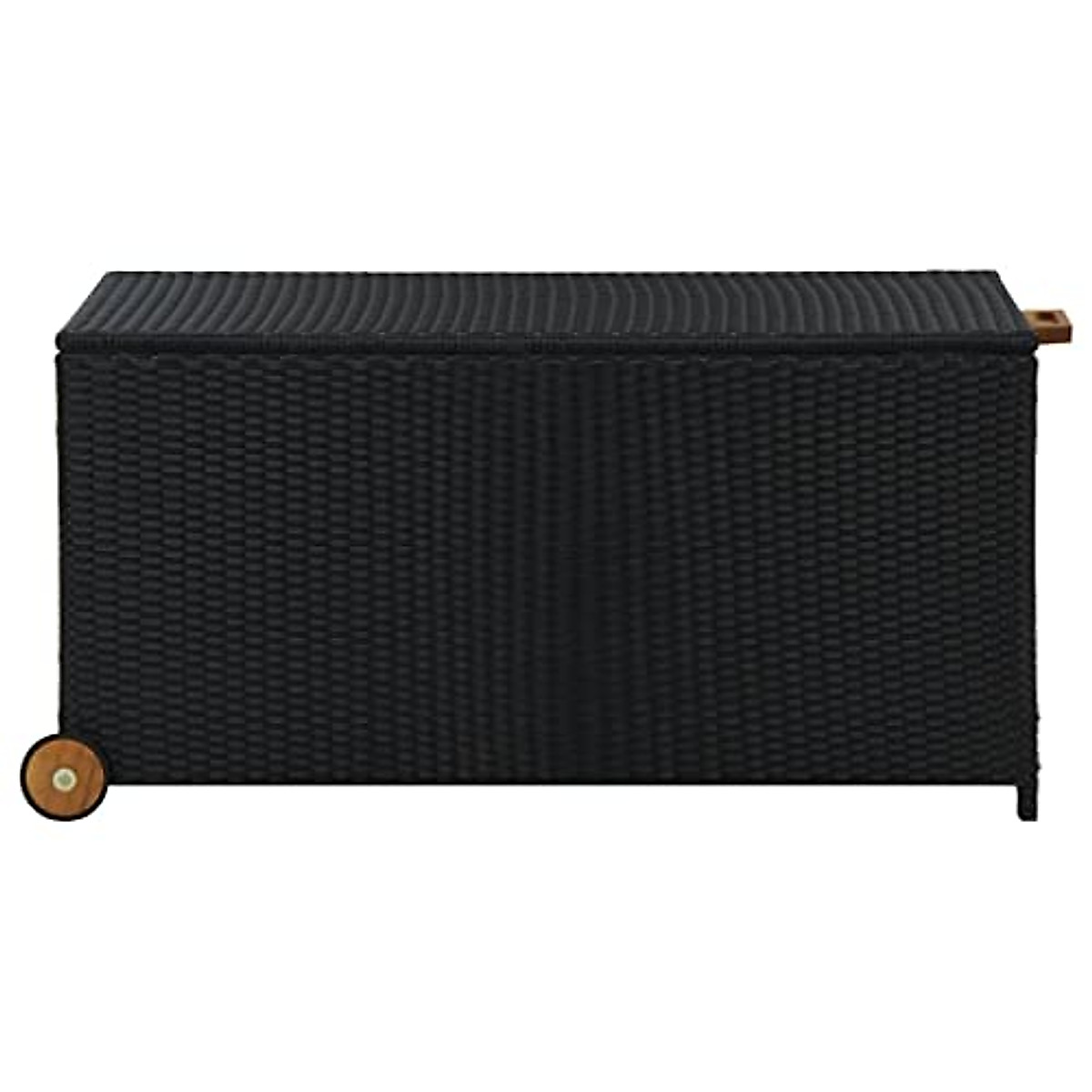 loibinfen Patio Storage Box Black Patio Garden Outdoor Storage Container for Toys, Furniture Deck box 47.2"x25.6"x24" Poly Rattan (Weight:30.86 lbs)