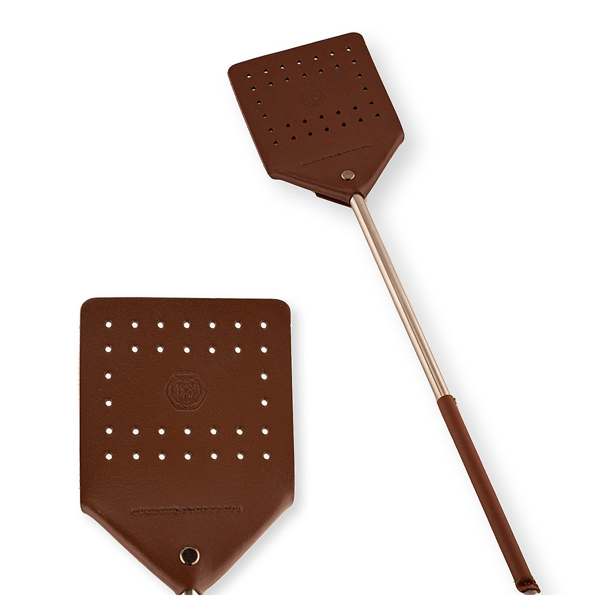 Leather Fly Swatter - Cognac - Pack of 2 - Insect Catcher - Insect Catcher - Insect Catcher - Leather Fly Swatter