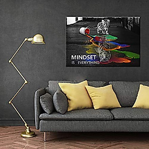 iKNOW FOTO Motivational Posters Canvas Wall Art Inspirational Prints Cute Cat Wall Art Tiger Animals Picture Mindset Art Work Painting Home Decoration for Classroom Dorms Office Decor 24x36inch