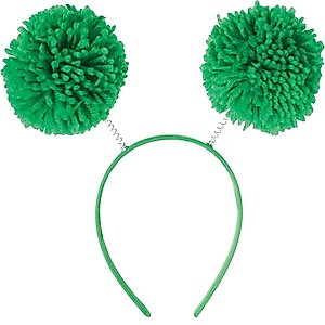 Green Pom Pom Headbopper - 9" x 4.25" (1 Count) - Fun & Vibrant Halloween Accessory, Perfect for Parties and Costume Events