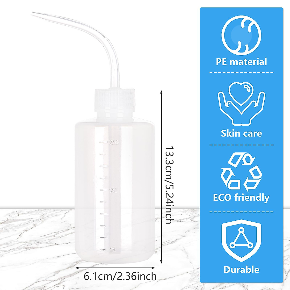 CertBuy 10 Pcs Tattoo Bottle Squeeze 8oz Plastic Squeeze Bottle with Narrow Mouth for Medical Chemistry Industry Lab & Gardening Tattoo Wash Bottle