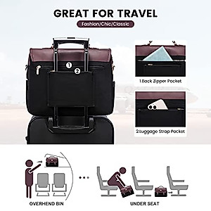 LOVEVOOK Laptop Bag for Women, 15.6 inch Large Capacity Computer Briefcase Case, Crossbody Messenger Shoulder Bag, Office Business Work Tote Bags Purse for Travel Gifts, Deep Plum-black