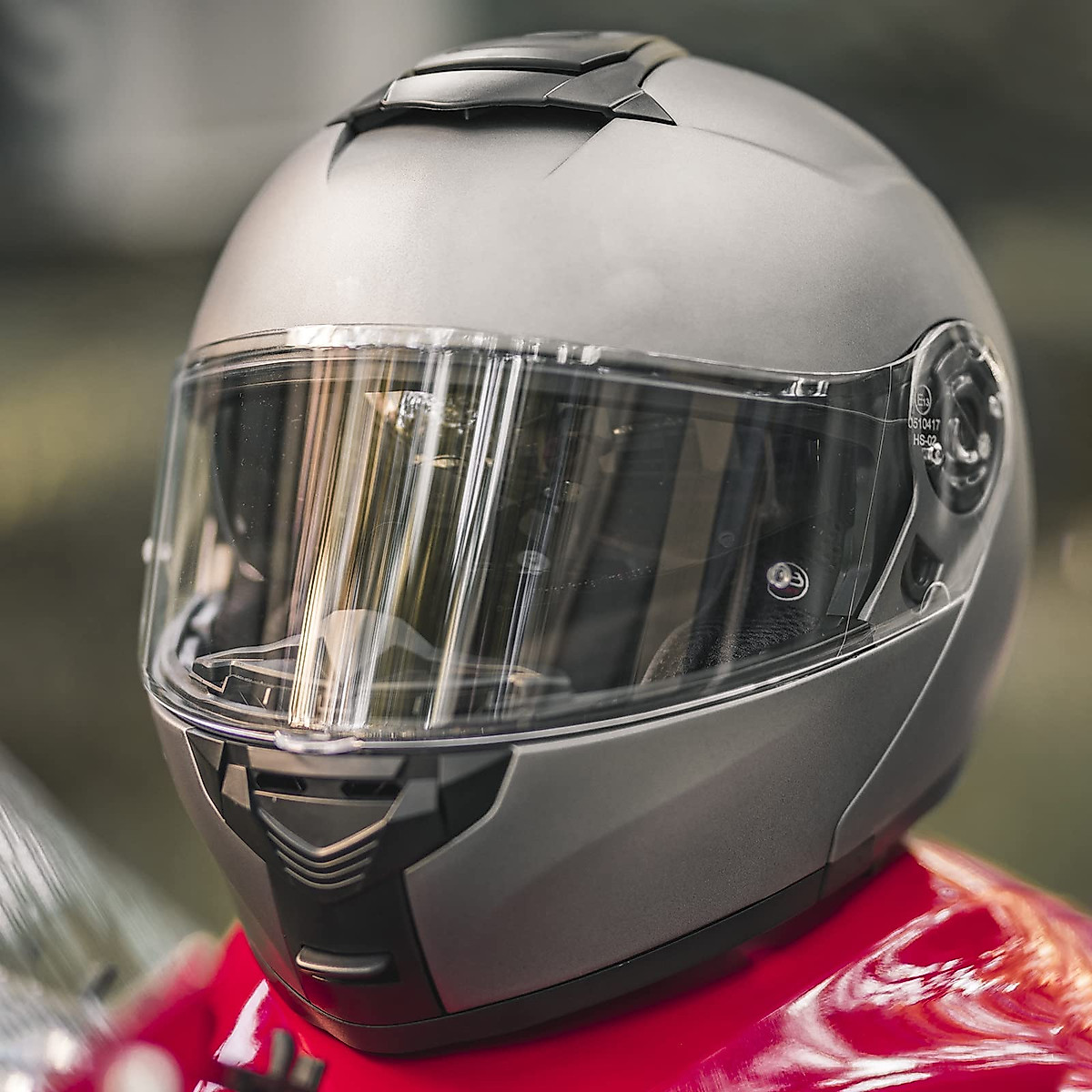 ILM Adult Motorcycle Modular Full Face Helmet Flip up Dual Visor DOT Approved Model 159(Gray,X-Large)