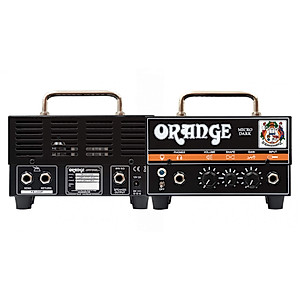 Orange Amps Micro Dark 20W Tube Hybrid Amplifier Head for Electric Guitars Bundle with Vinyl Travel Bag, Blucoil 10' Straight Instrument Cable (1/4"), 2-Pack of Pedal Patch Cables, and 4x Guitar Picks