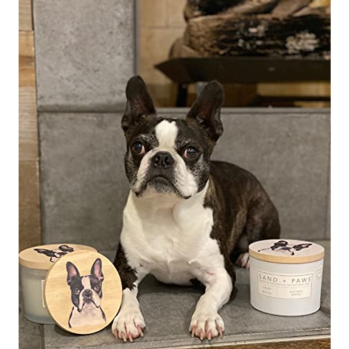 Sand + Paws Scented Candle - Sage & Sea Salt - Additional Scents and Sizes –Luxurious Air Freshening Jar Candles Neutralize pet Odors and Enhance Home décor – 100% Cotton Lead-Free Wicks - 12 oz