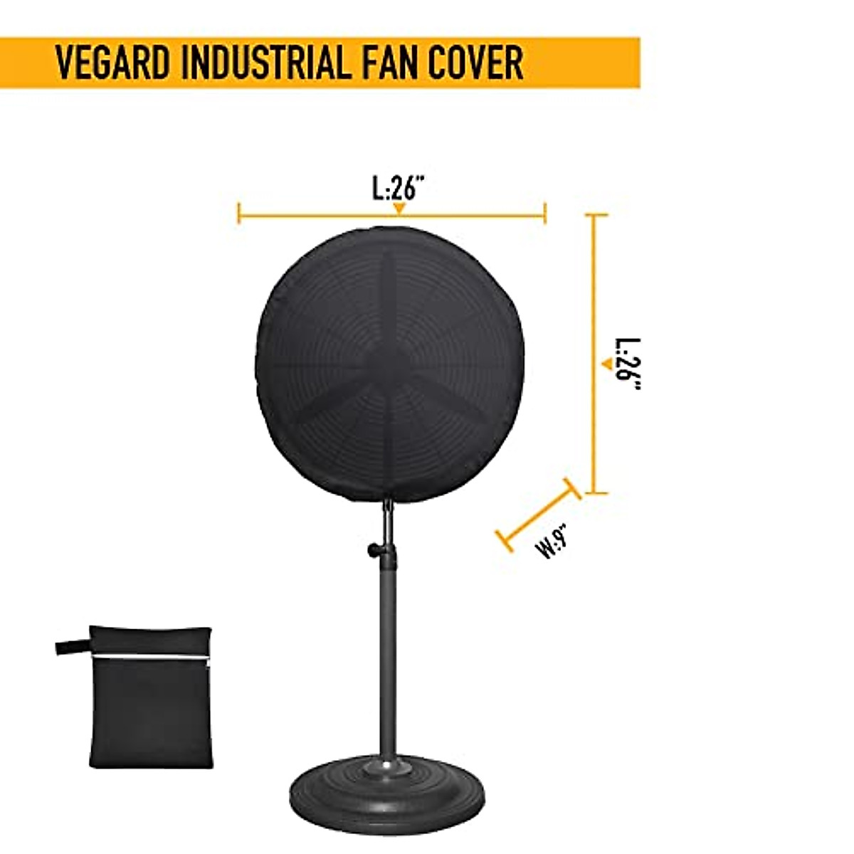VEGARD Industrial Fan Cover, Outdoor Fan Cover, Heavy Duty Waterproof&Dustproof Cover for 24" Wall Mount Fan, Pedestal Fan and Outdoor Fans,Suitable for indoor and outdoor
