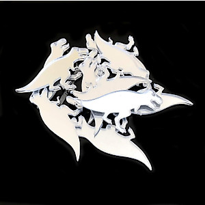 Super Cool Creations T-Rex Shaped Crafting Mirrors, Set of 10, Many Colours, Shatterproof Acrylic, Graphite, Pack of 20 x 2cm