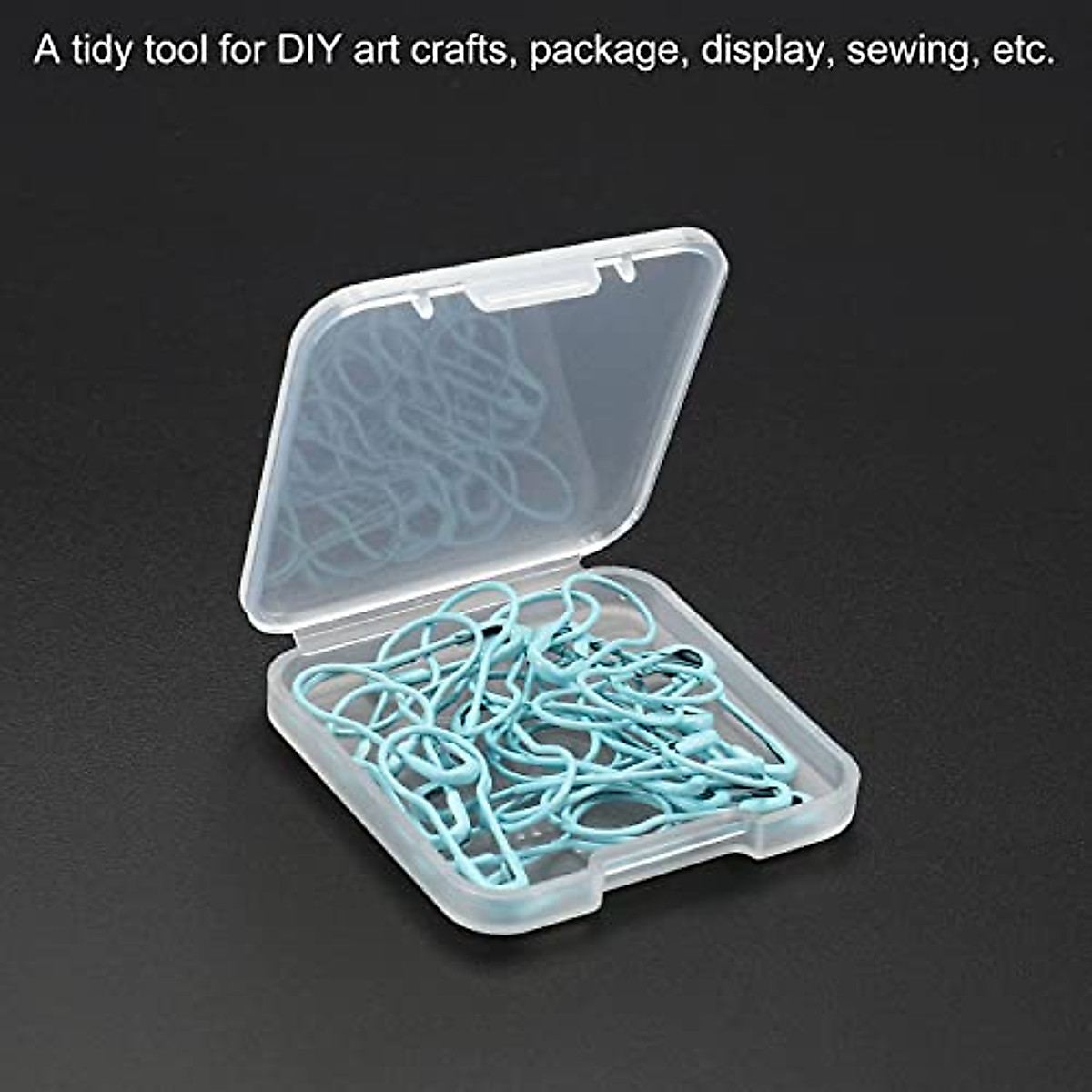 PATIKIL Clear Storage Container with Hinged Lid 40x6.5mm, 12 Pack Plastic Square Box for Beads Art Craft