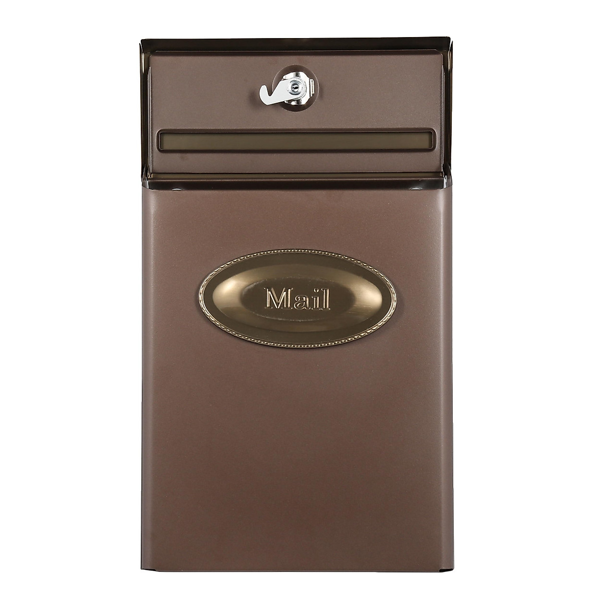 Architectural Mailboxes Designer Lockable Wall Mount Mailbox, Venetian Bronze with Brass