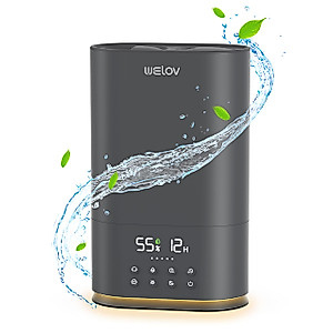 WELOV BoostMist Cool Mist Humidifier for Large Room, Smart Humidifier for Bedroom, 6L Home Humidifier for Plants, Quiet Ultrasonic Humidifier for Baby with APP/Voice Control, Auto Mode, H500 Pro