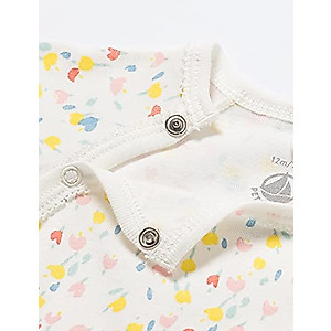 Petit Bateau Baby Girl Side Snap Floral Footie (1 Month) Multi