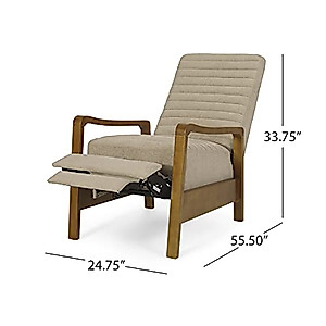 Christopher Knight Home Munro Recliner, Sand + Teak