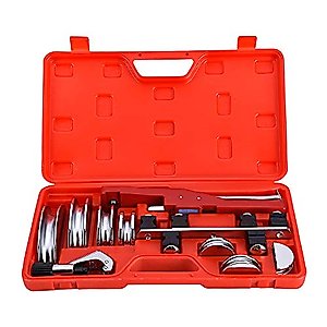 ICOOL Tubing Bender Kit Hand Tool 1/4 to 7/8 Inch for Soft Copper Aluminum HVAC Refrigeration System Maintenance, with Tube Cutter