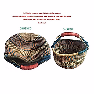 Fair Trade Bolga African Fair Trade Ghana Navy Blue Bolga Baskets (Extra Large: 17"-19" Across))
